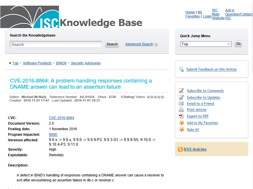 「BIND 9」にDoS脆弱性、全バージョンのキャッシュDNSサーバーが対象 -INTERNET Watch