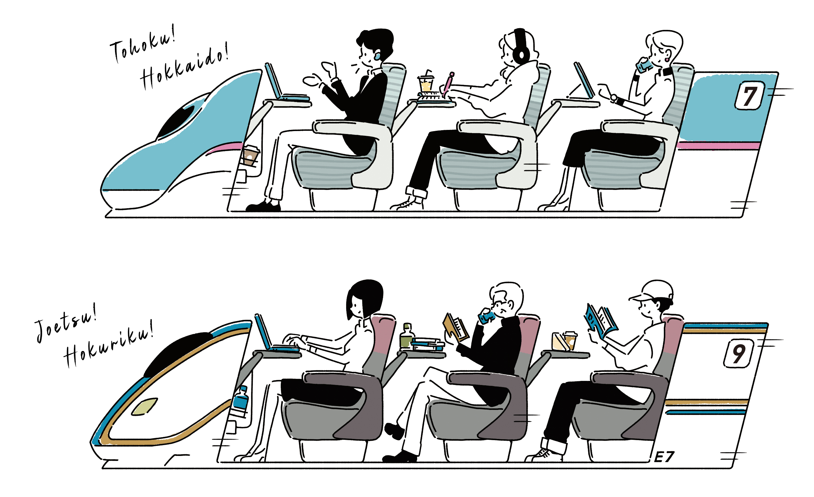 新幹線オフィス車両が「TRAIN DESK」にリニューアル、東北・北海道、上越、北陸新幹線で使えるワーク＆スタディ優先車両 ...