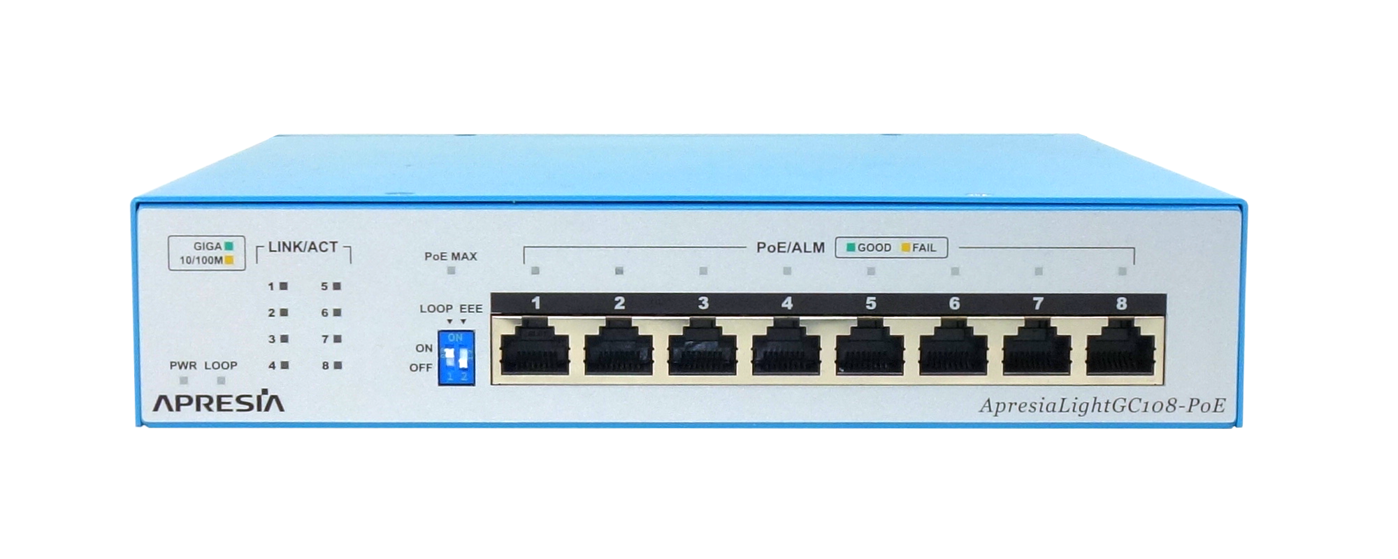 8ポート全てPoE対応のギガビットスイッチ「ApresiaLightGC108-PoE」、APRESIA Systemsが発売 - INTERNET Watch