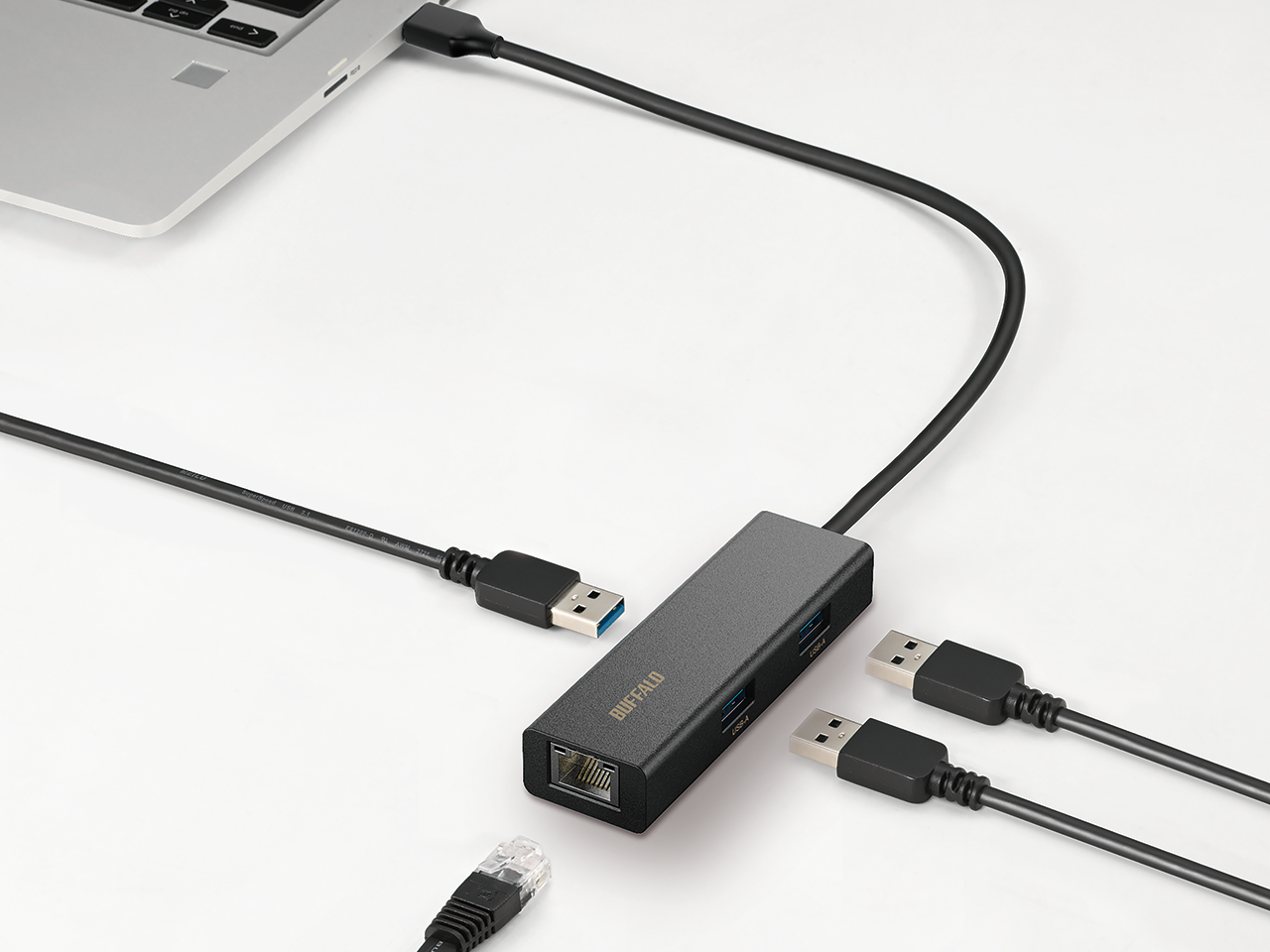 USB Type-A×3ポートも備えるUSB LANアダプター「LUD-U3-CU101」、バッファローが発売 - INTERNET Watch